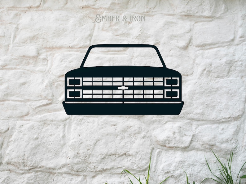 Chevy C10 Metal Sign | 1981-1988 Square Body Truck | Steel Wall Art ...