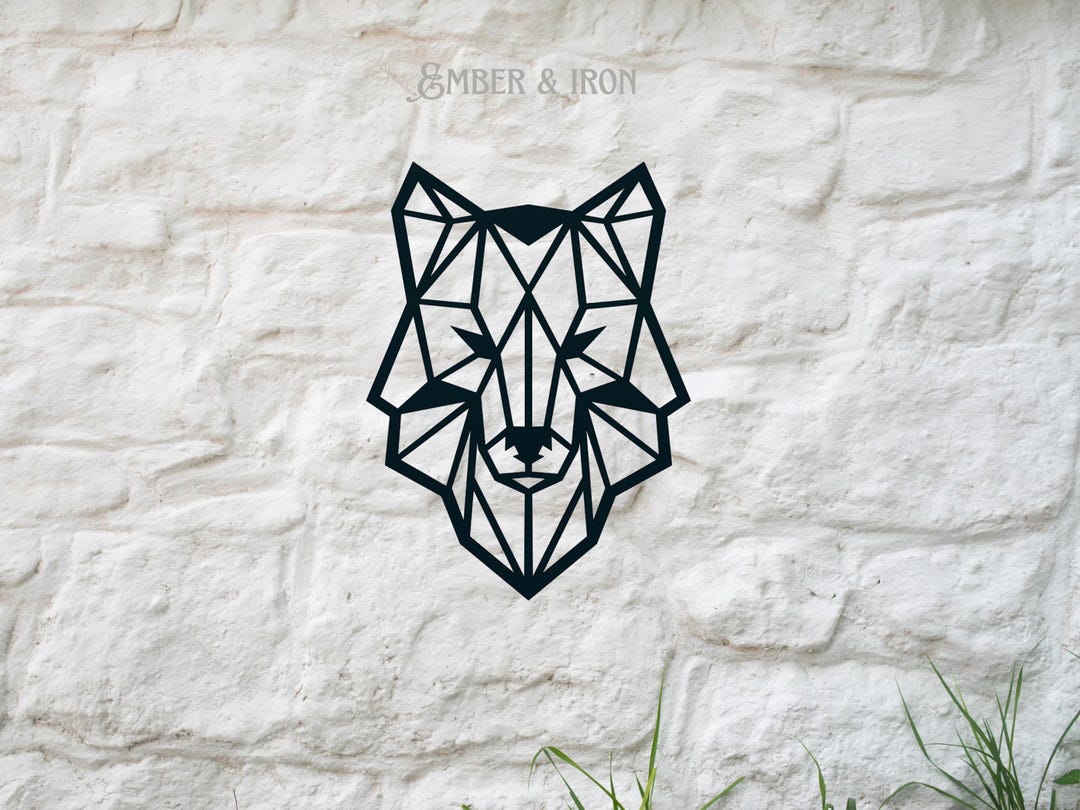 Geometric Wolf Metal Sign | Animal Wildlife | Steel Wall Art | Home ...