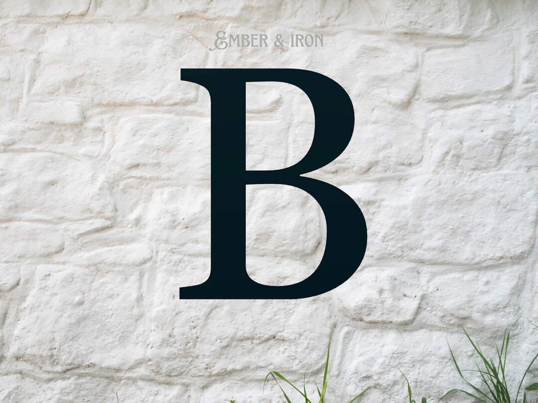Family Last Name Letter Metal Sign | Simple Monogram Design ...
