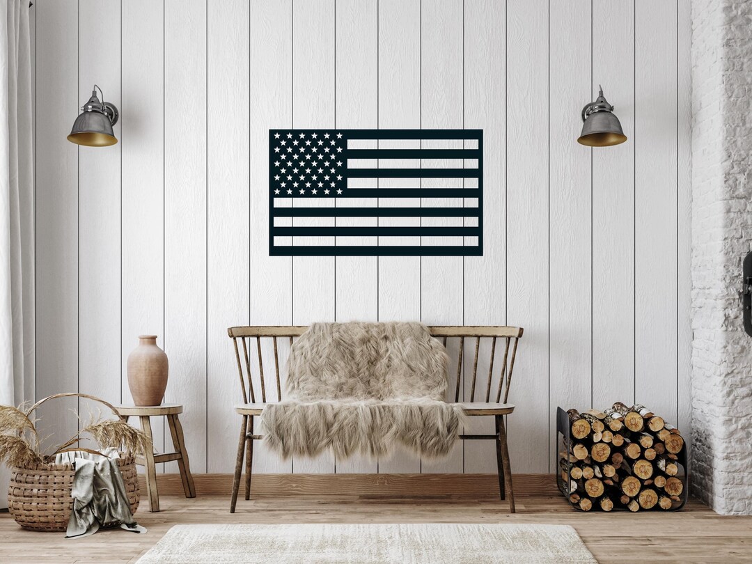 American Flag Metal Sign | Patriotic Army Decoration | Steel Wall Art ...