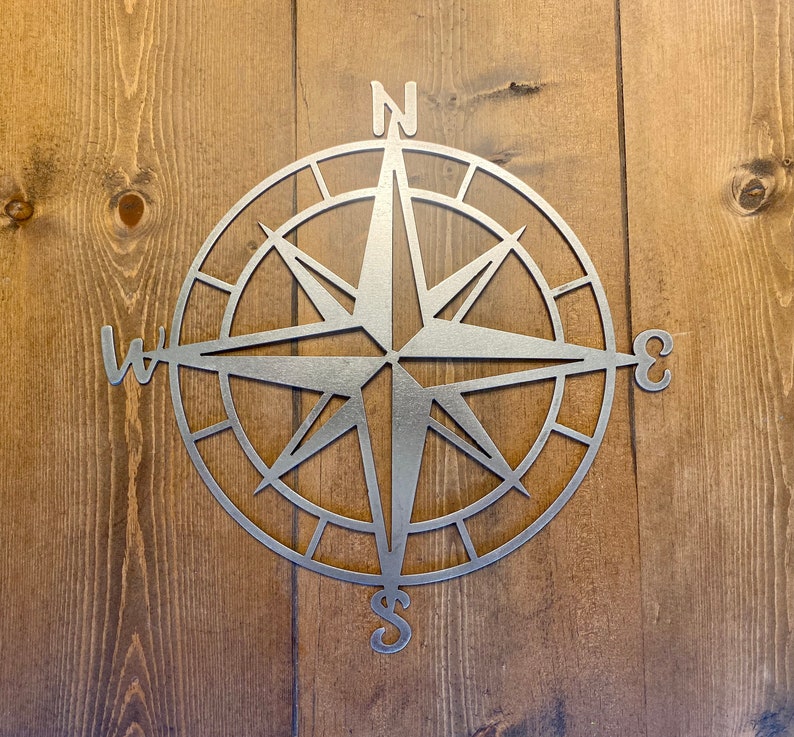 Nautical Star Compass Beach House Vacation Home Wall Art Metal - Etsy