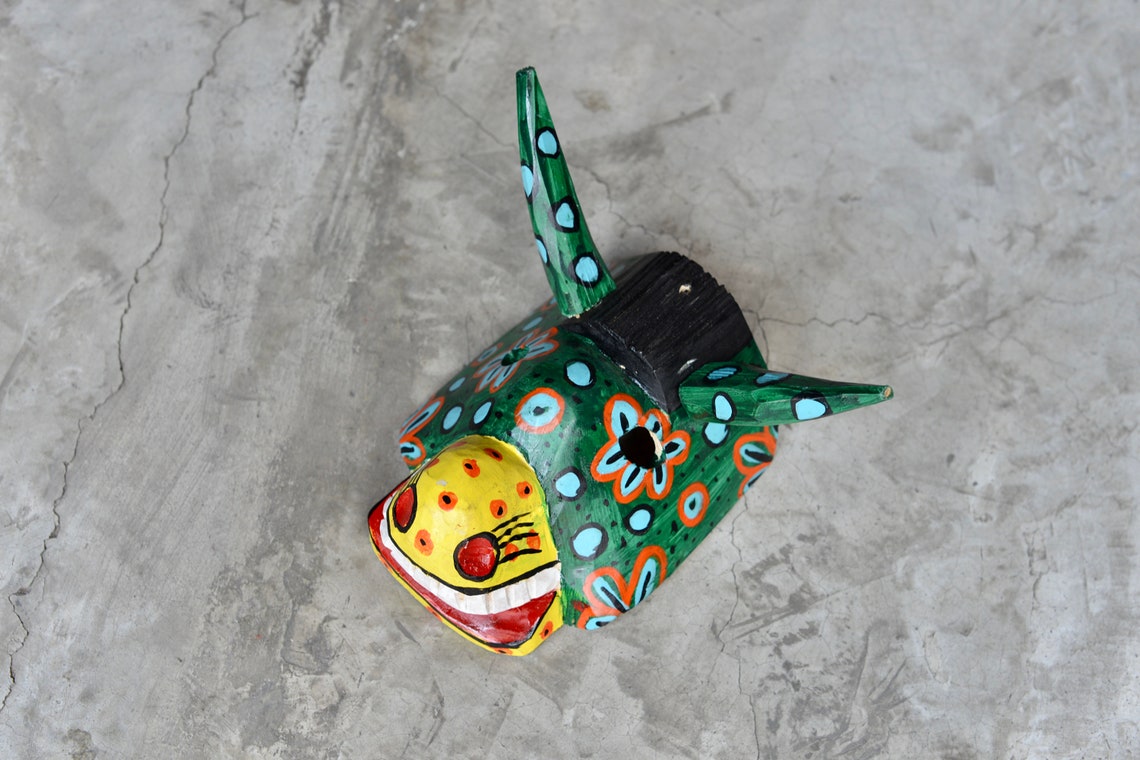 Green Bull Mask Intervened Mask Guatemalan Mask Mayan | Etsy