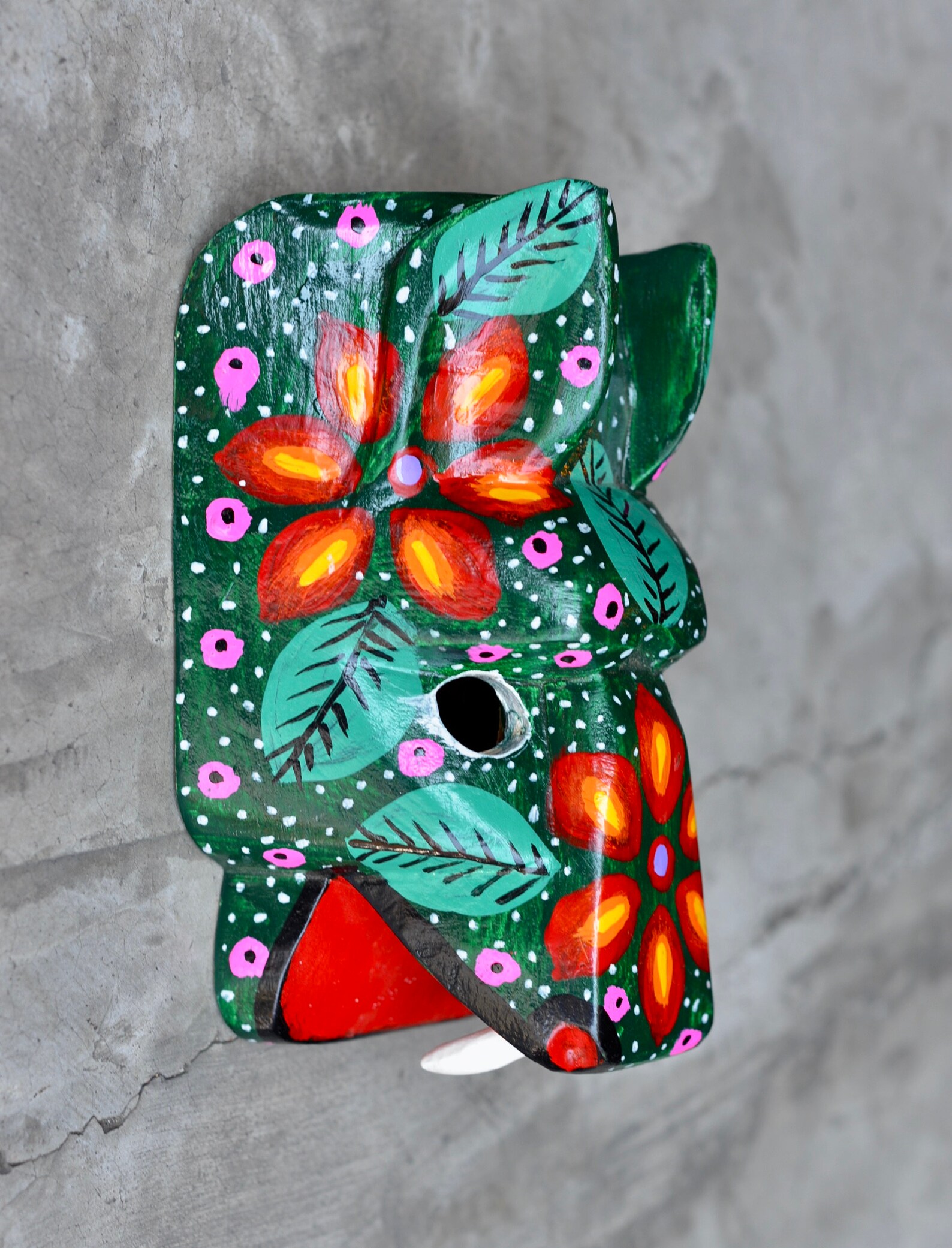 Green Jaguar Rustic Mask Hand-carved Hand-painted From | Etsy