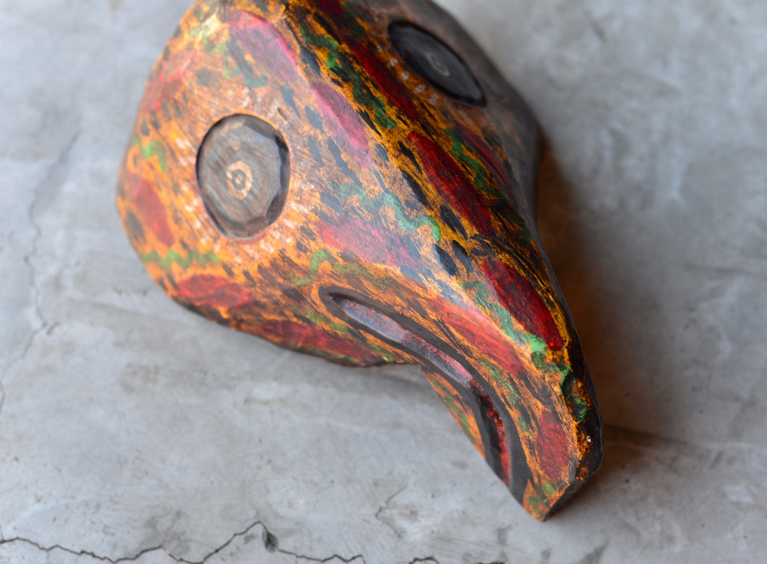 Small Yellow Bird Mask Mayan Art Decor Ethnic Handcraft - Etsy