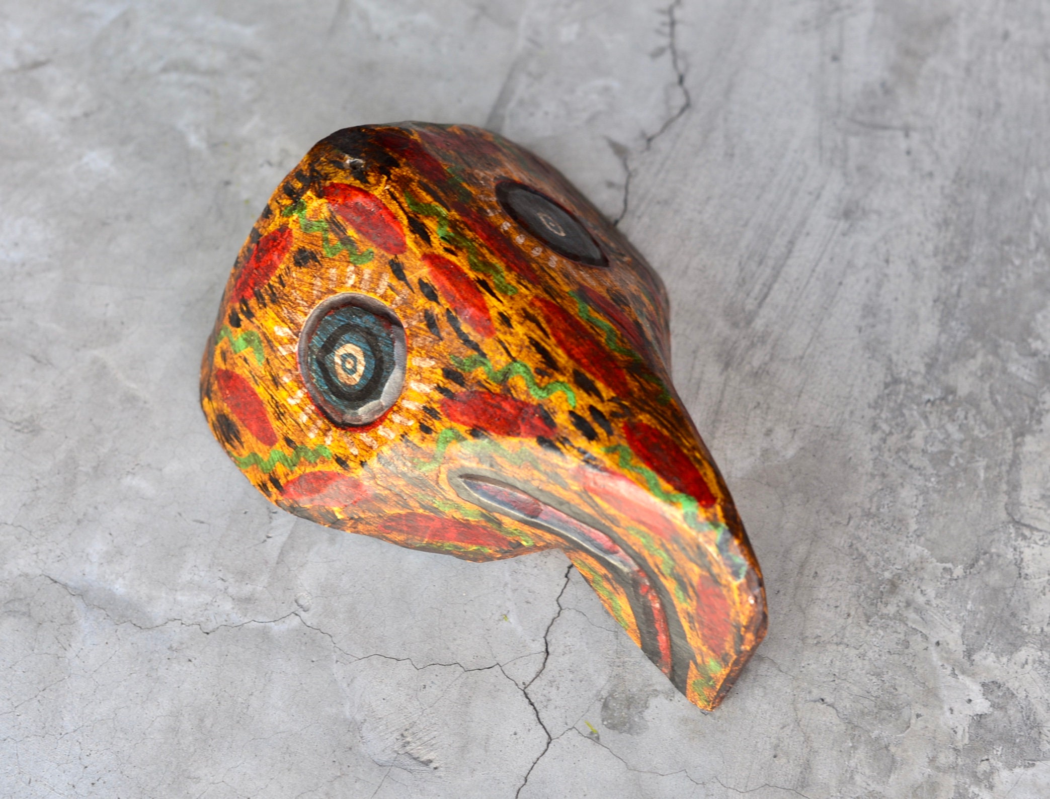 Small Yellow Bird Mask Mayan Art Decor Ethnic Handcraft - Etsy