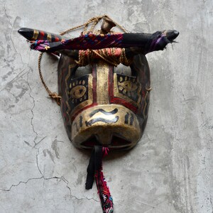 Black Bull/demon Mask Hand-carved Hand-painted From Guatemala ...