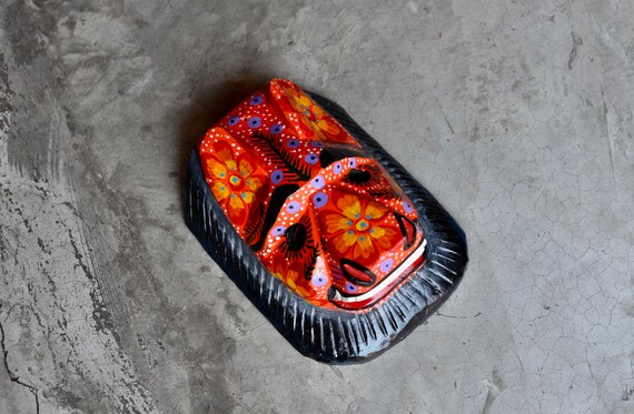 Orange and Black Lion Mask Hand-carved Hand-painted From - Etsy