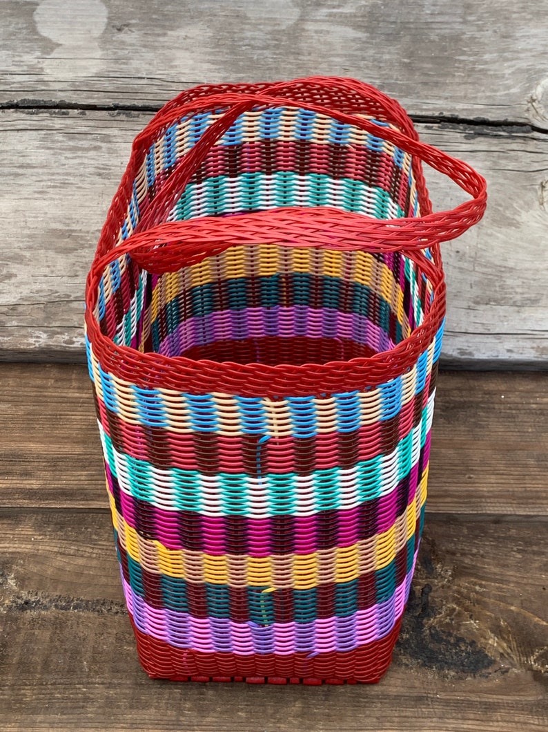 Red Mosaic Market Beach Picnic Grocery Basket Very Resistant - Etsy