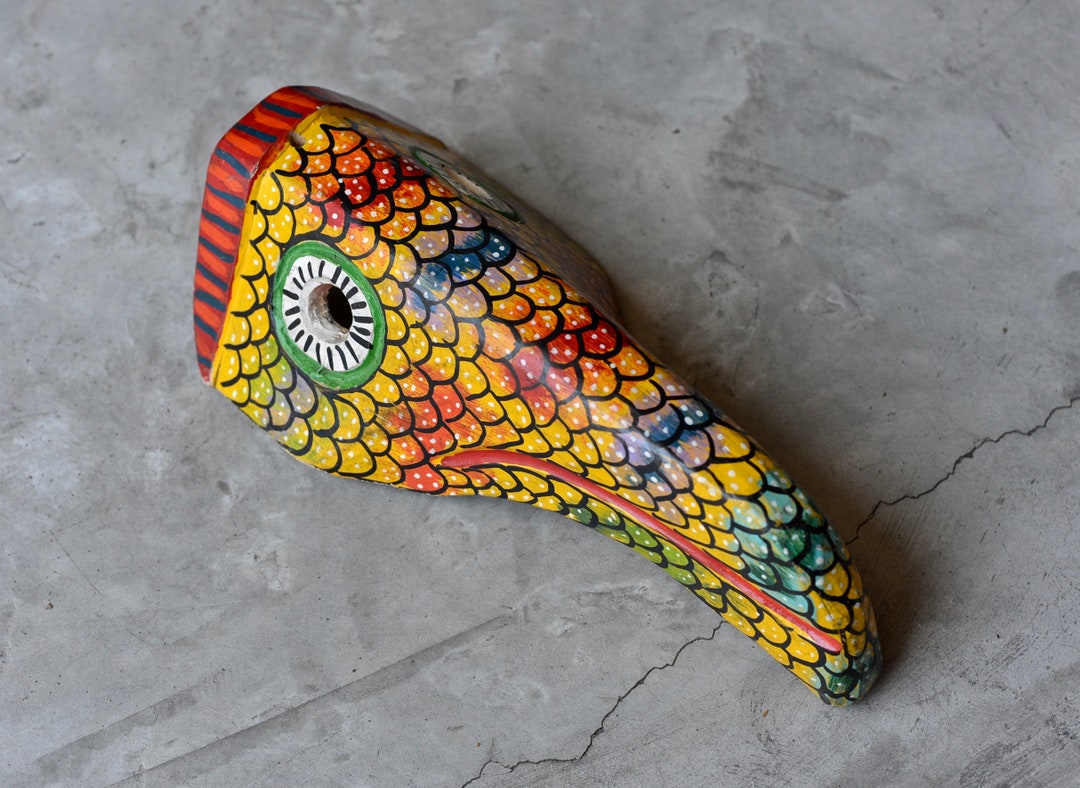 Intervened Tucano Mask Hand-carved Hand-painted From Guatemala - Wall ...