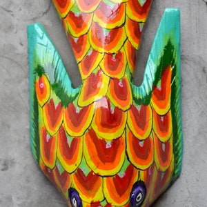 Animal Mask Yellow Fish Mask Hand Painted Mayan Mask Guatemalan Mask ...