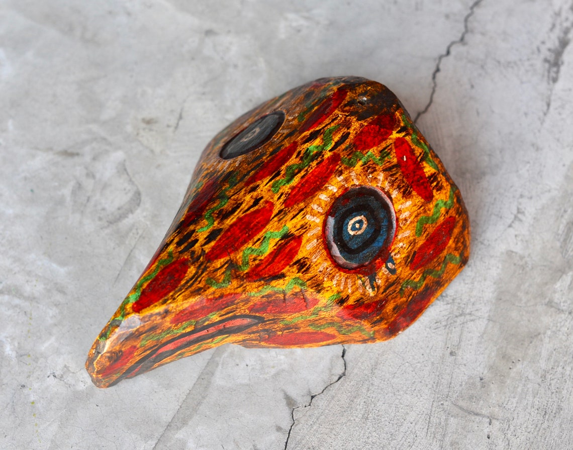 Small Yellow Bird Mask Mayan Art Decor Ethnic Handcraft | Etsy