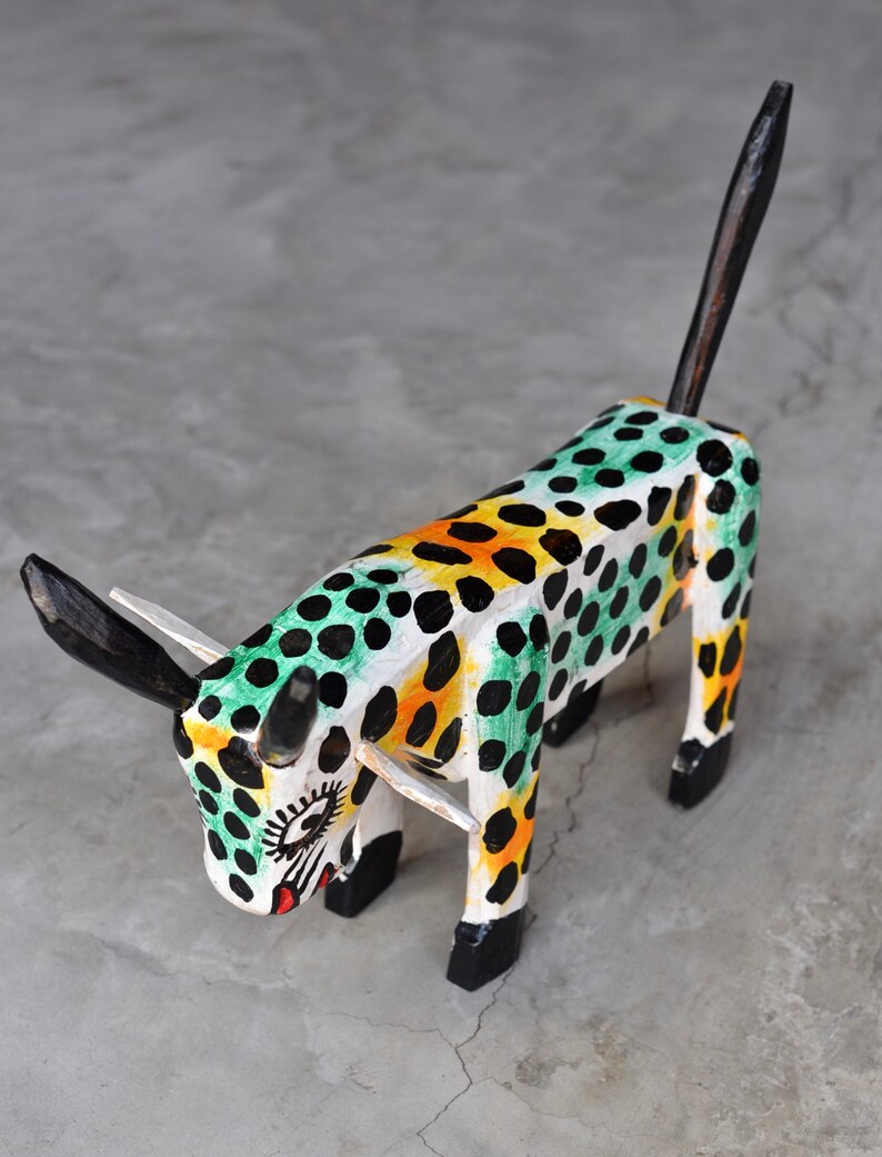 Colorful Turquoise Cow Mask Hand-carved Hand-painted From - Etsy