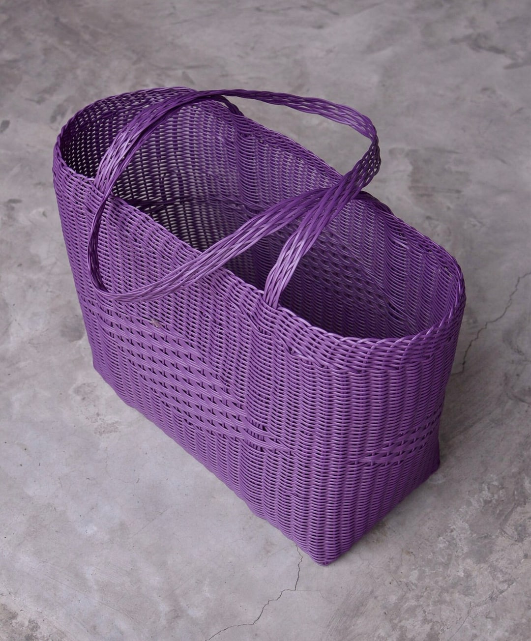 Grape Purple Beach Basket Woven Guatemalan Colorful Plastic Market ...