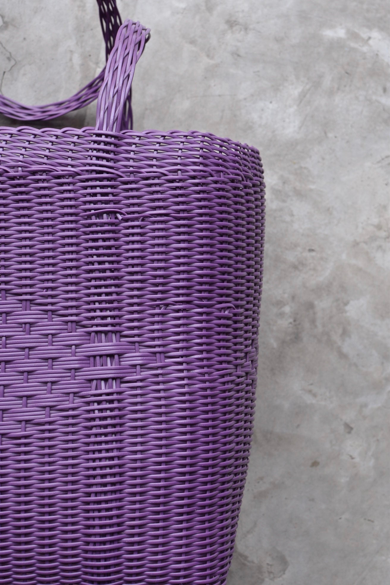Grape Purple Beach Basket Woven Guatemalan Colorful Plastic | Etsy