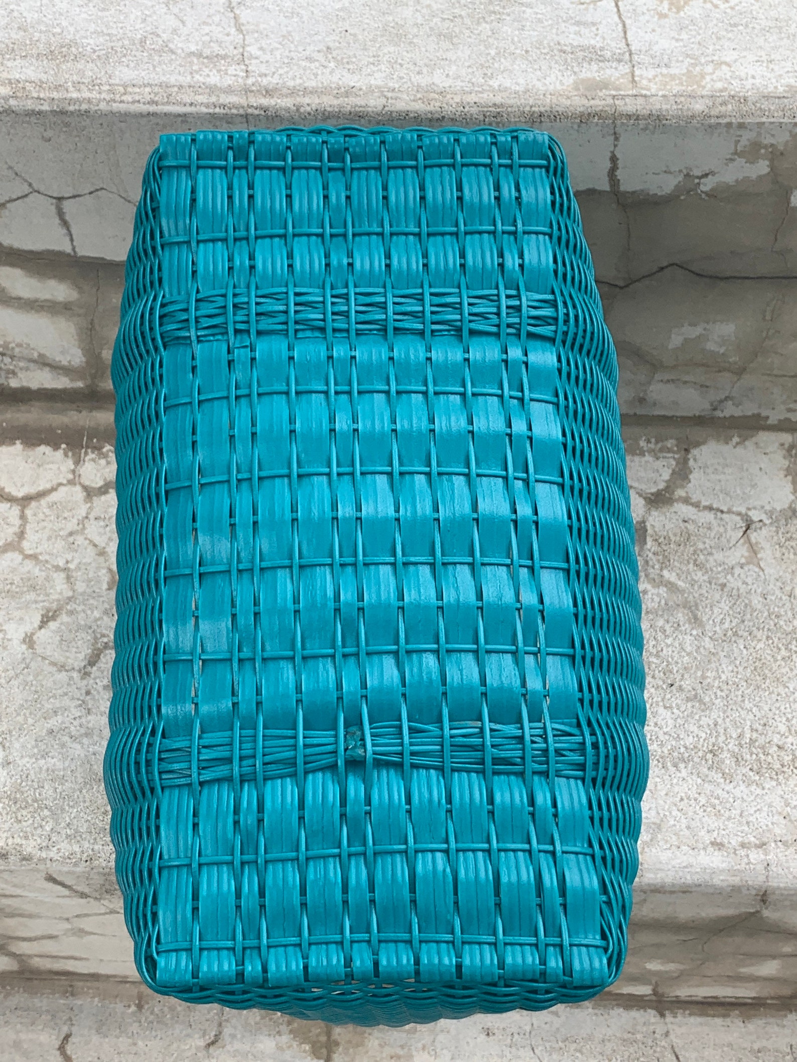 Turquoise Woven Guatemalan Turquoise Plastic Market Basket | Etsy