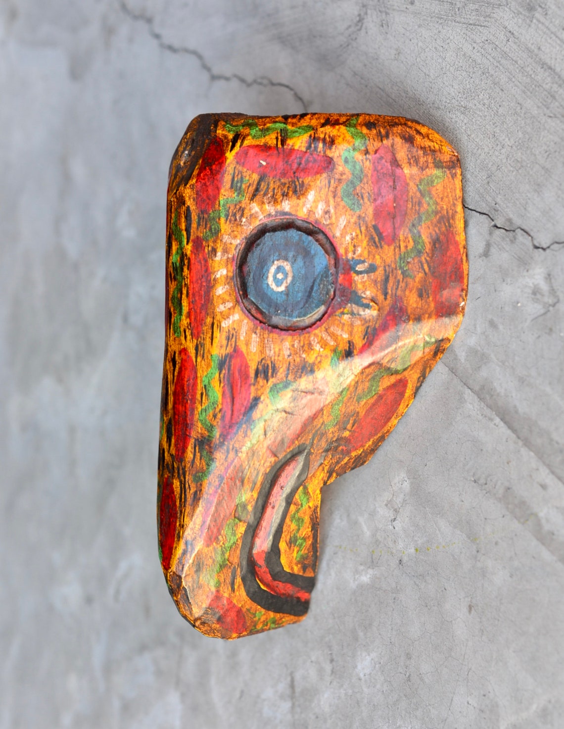 Small Yellow Bird Mask Mayan Art Decor Ethnic Handcraft | Etsy