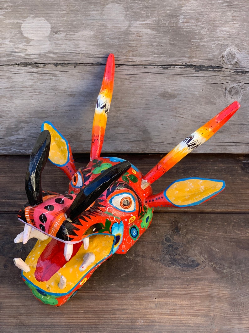 LARGE and Unique Guatemalan Dragon Mask Hand-carved - Etsy