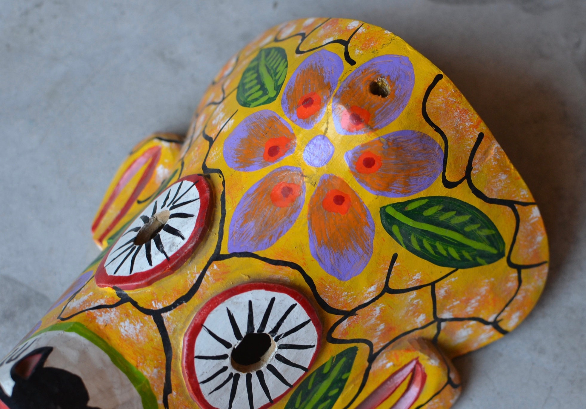 Monkey Mask Hand-carved Hand-painted From Guatemala | Etsy