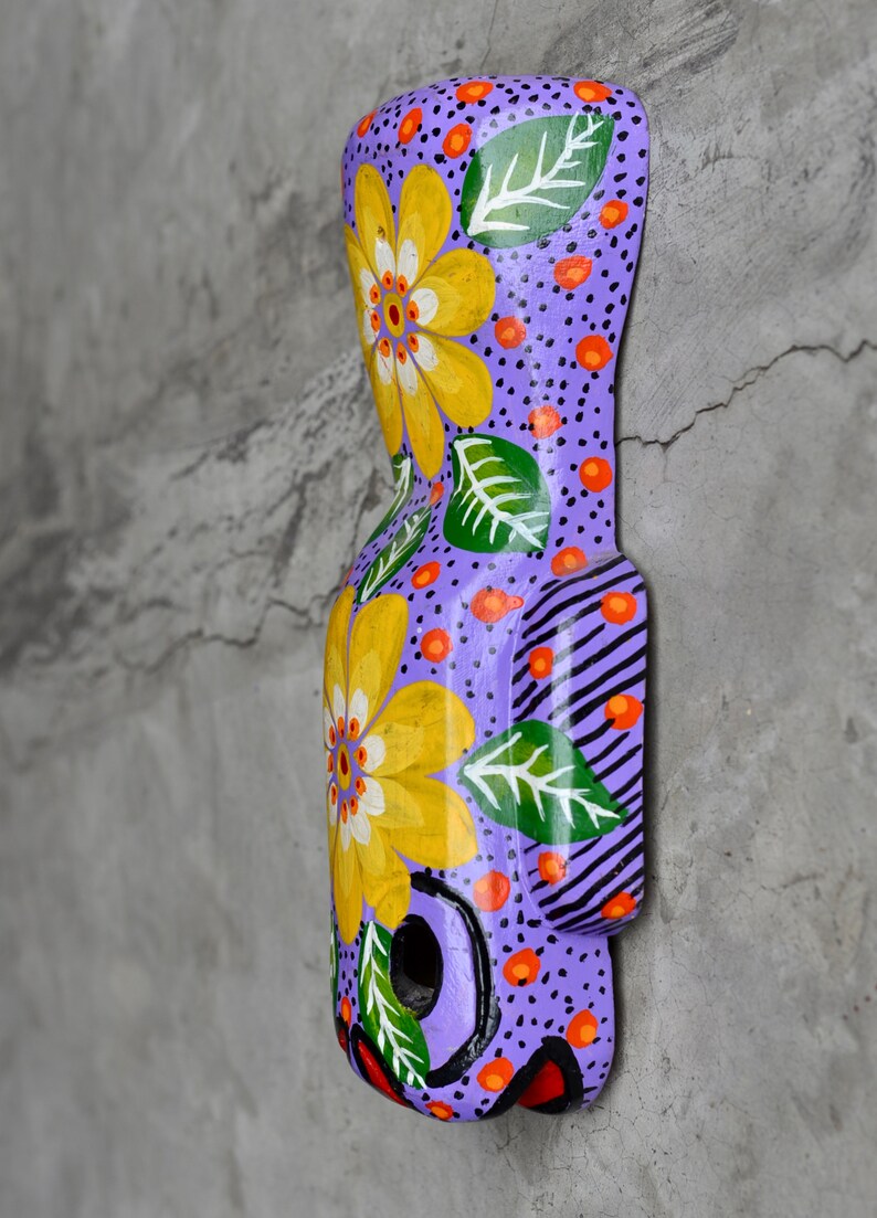 Purple and Yellow Fish Mask Hand-Carved Hand-Painted from | Etsy