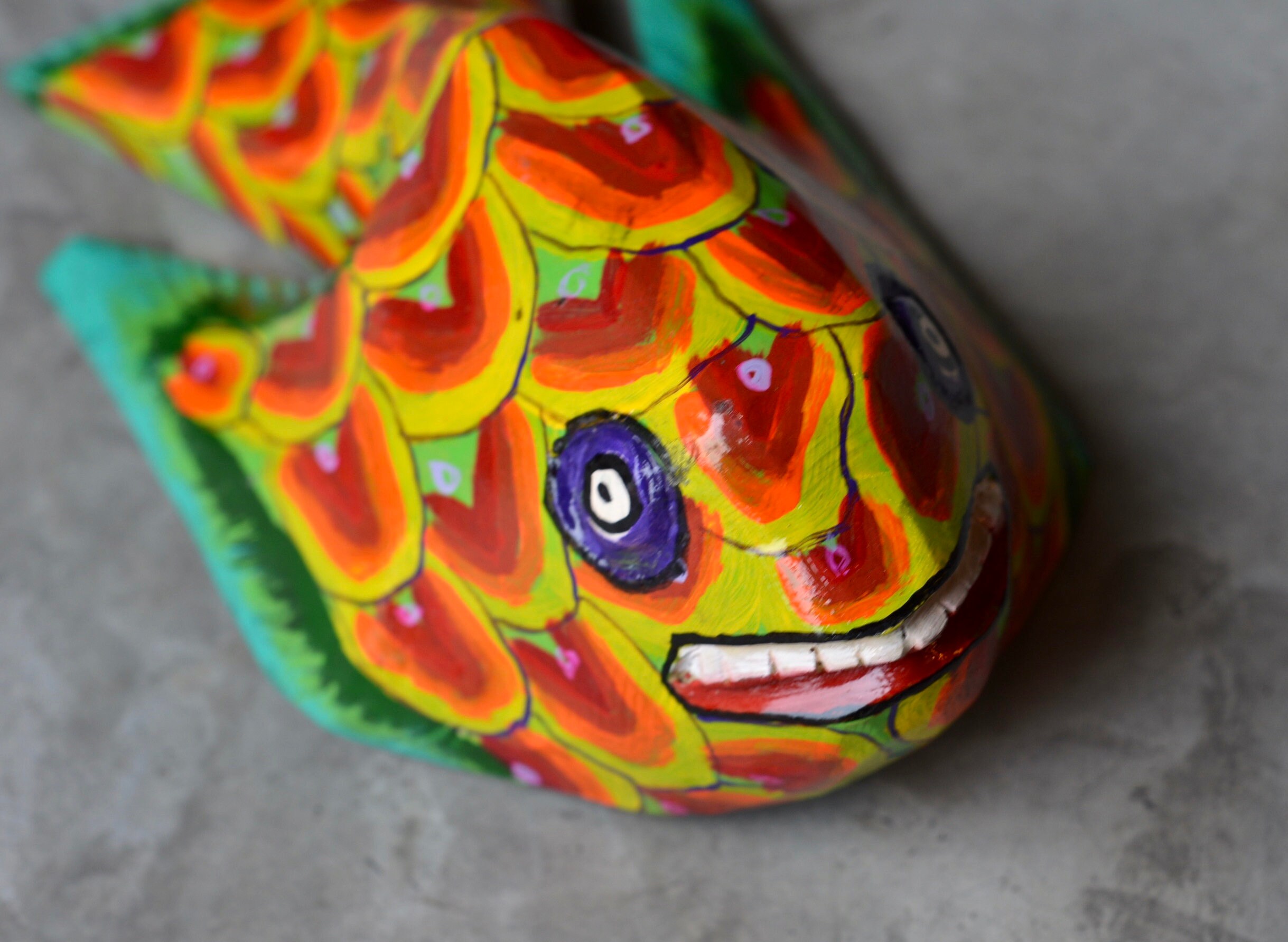 Animal Mask Yellow Fish Mask Hand Painted Mayan Mask | Etsy