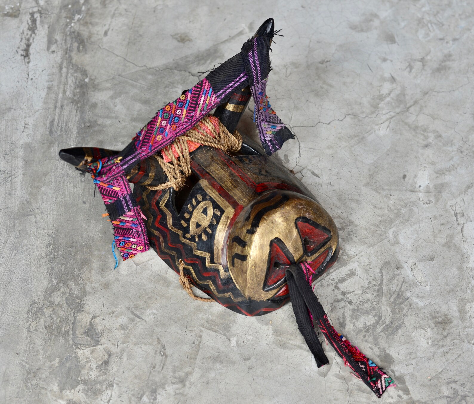 Black Bull/demon Mask Hand-carved Hand-painted From Guatemala - Etsy