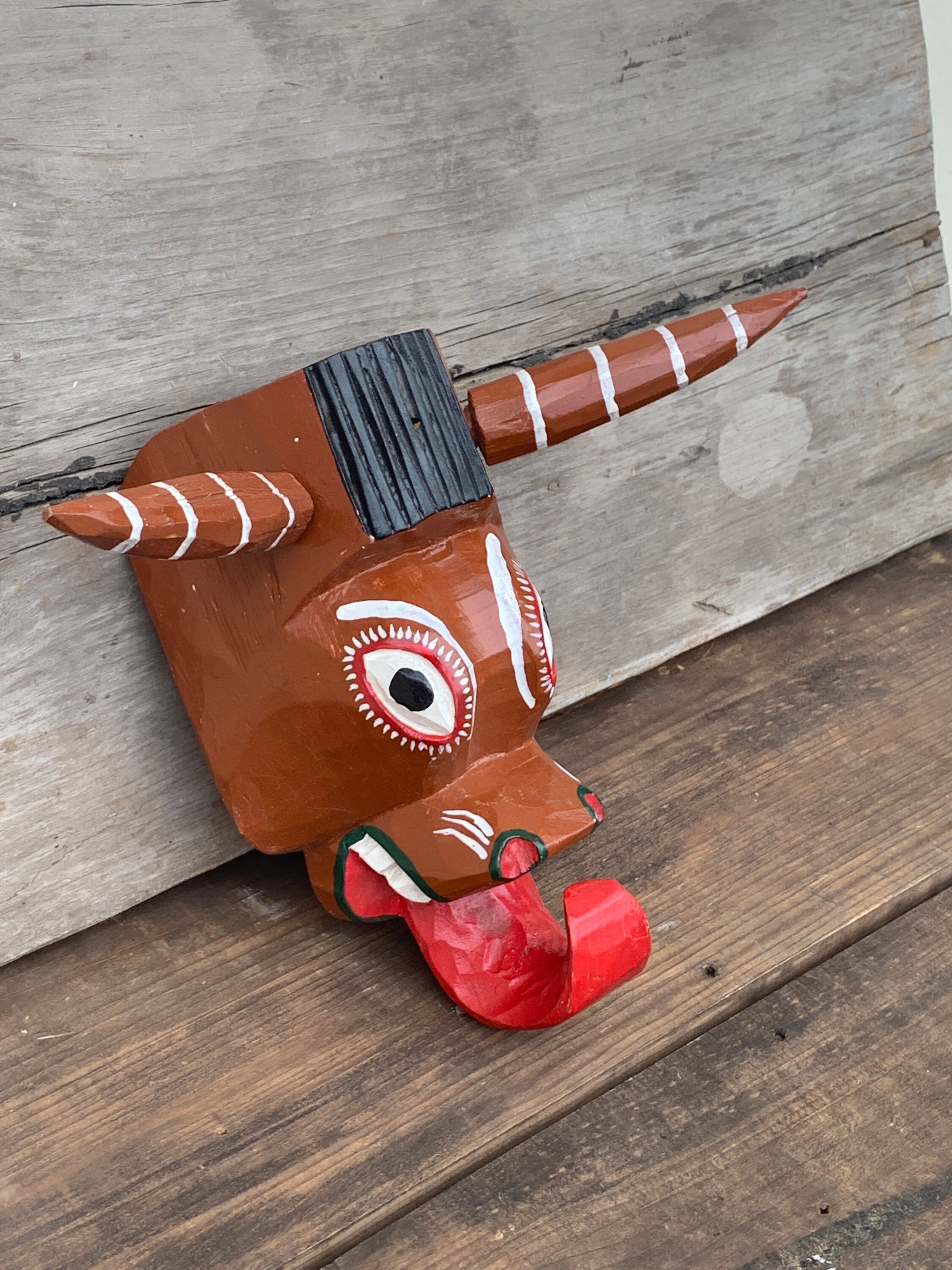 Brown and Black African Bull Mask Hand-carved Hand-painted - Etsy UK
