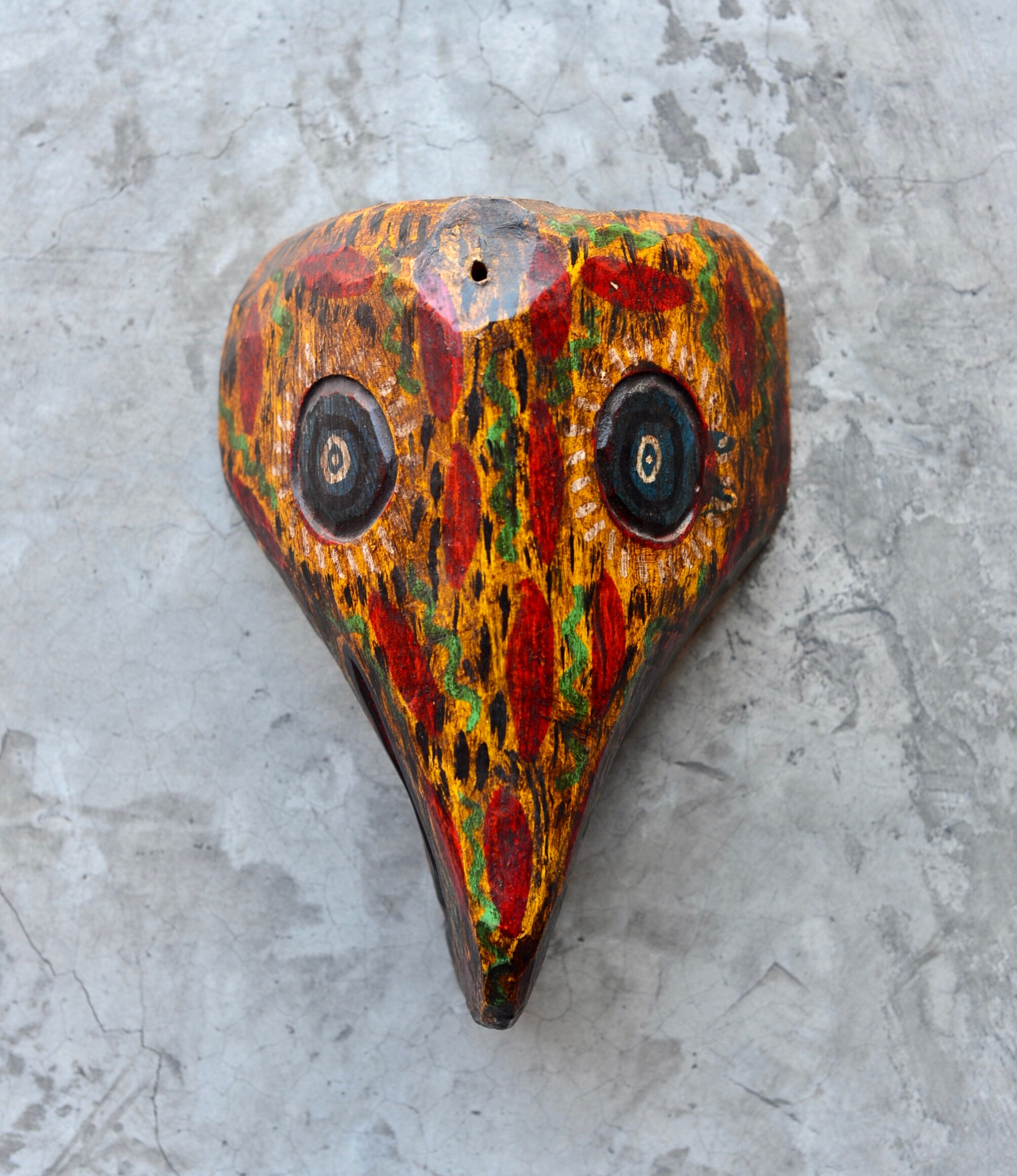 Small Yellow Bird Mask Mayan Art Decor Ethnic Handcraft | Etsy