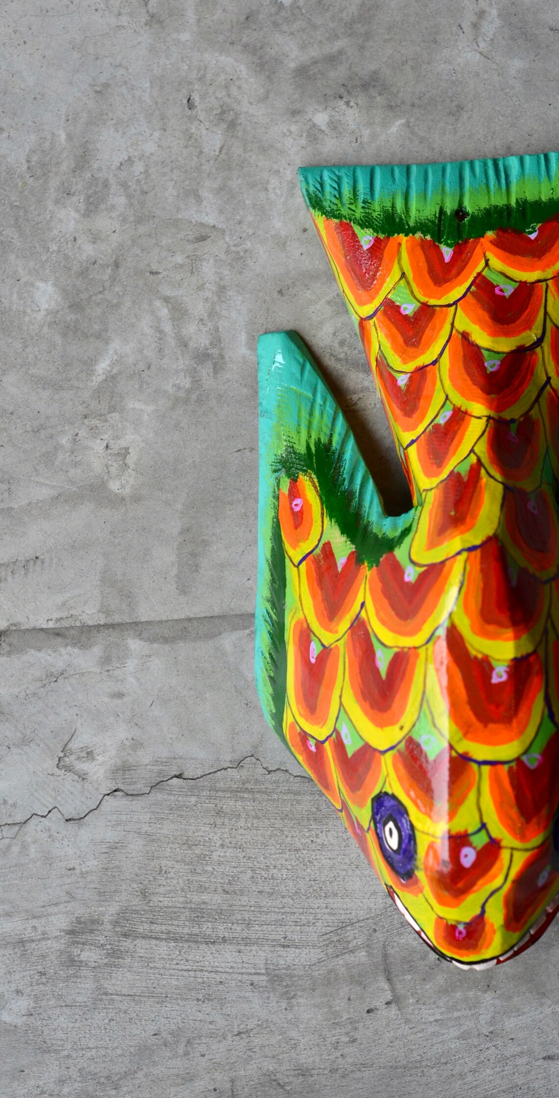 Animal Mask Yellow Fish Mask Hand Painted Mayan Mask | Etsy