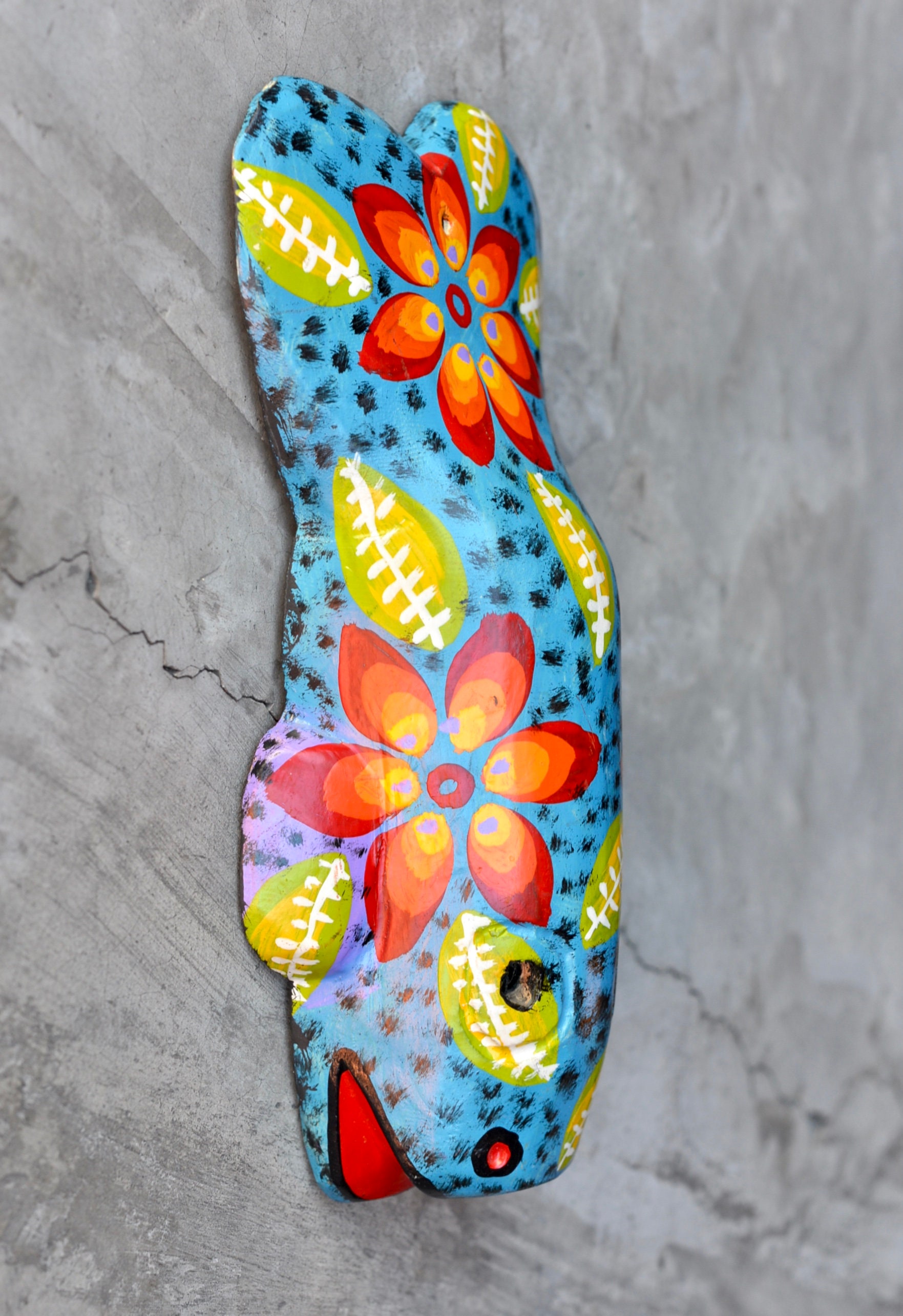 Smiley Blue Fish Fisk Mask Fish Handcraft Funny Mask | Etsy