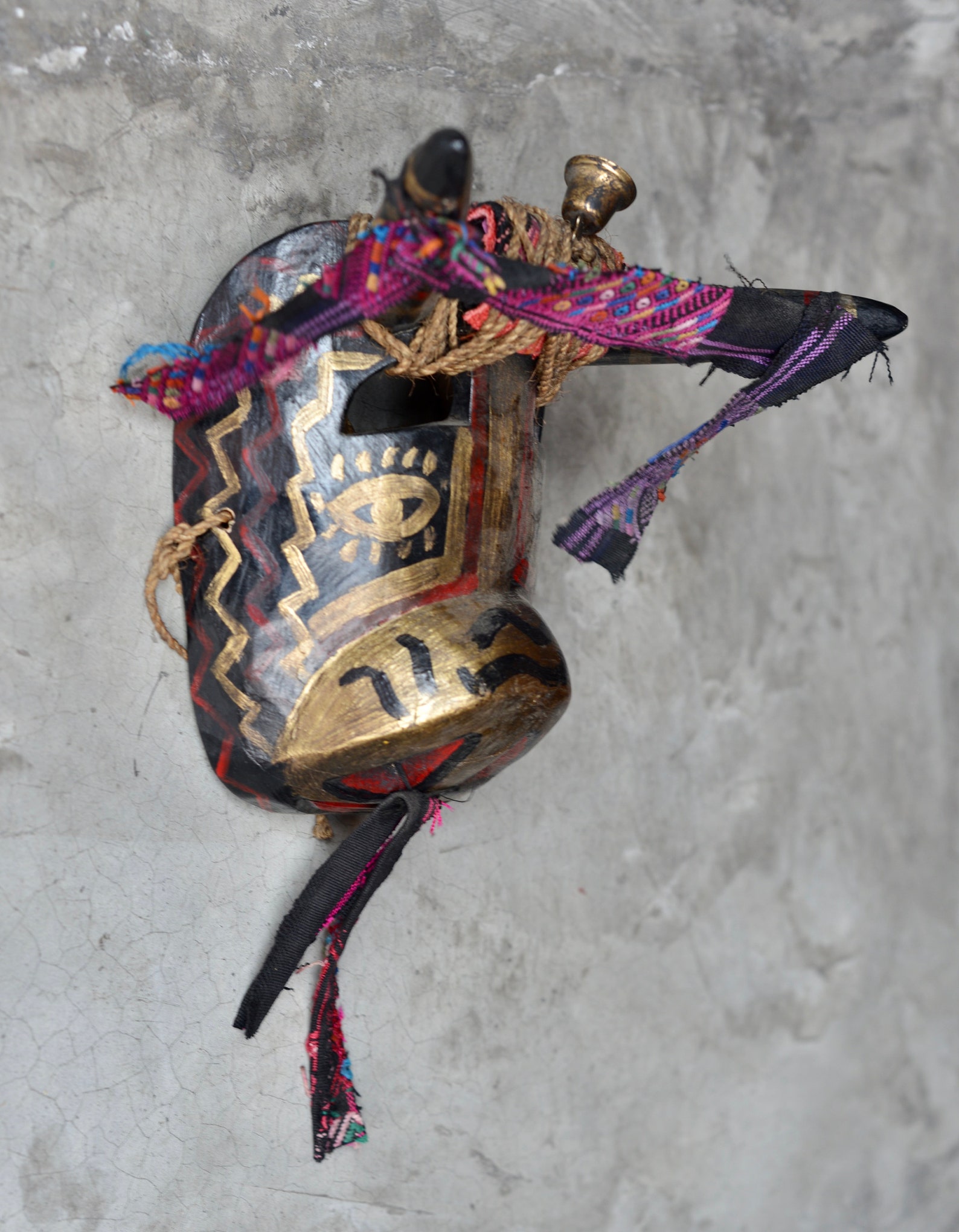 Black Bull/demon Mask Hand-carved Hand-painted From Guatemala - Etsy