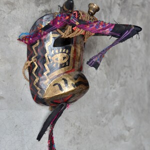 Black Bull/demon Mask Hand-carved Hand-painted From Guatemala ...