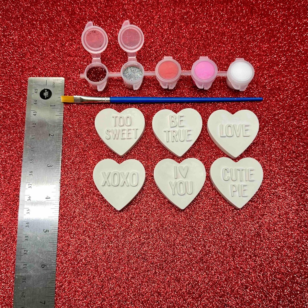 6 Paintiable Hearts - Valentine's Craft Kit / Valentine's Day Heart Kit ...
