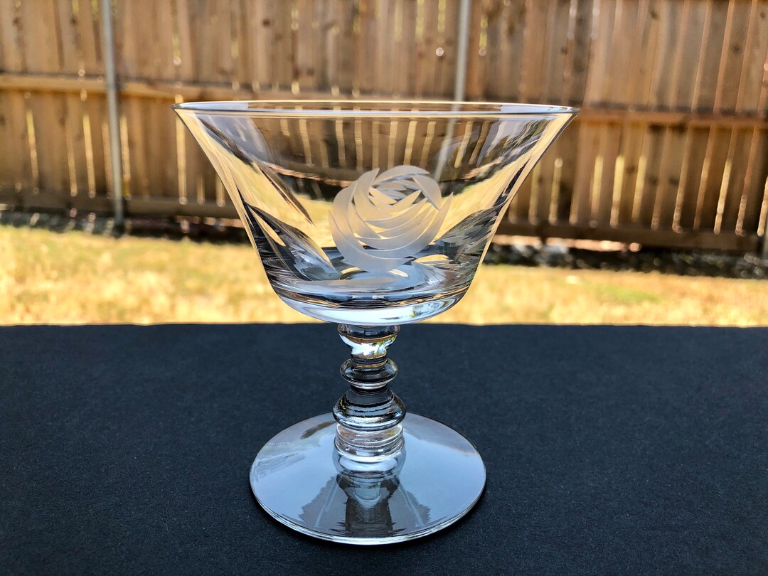 Fostoria Low Sherbet Glass / Rose by Fostoria / Rose Design Glass / - Etsy