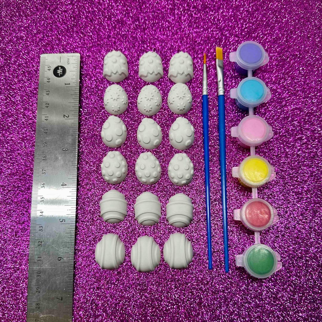Paintable Easter Egg Halves / Easter Egg Craft Set / Unpainted Egg ...