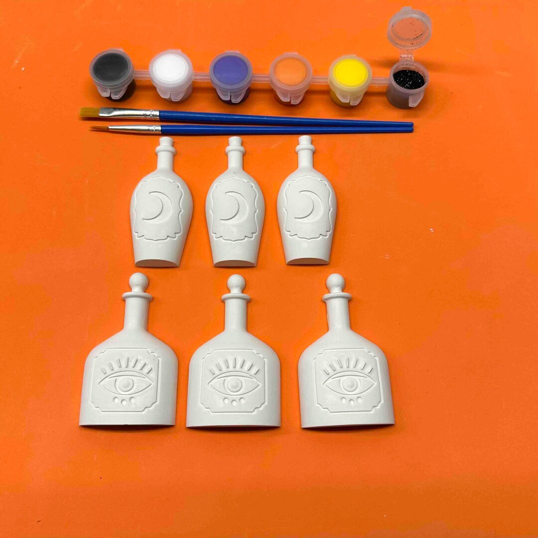 Set of 6 Potion Bottles / Paintable Potion Bottles / Mystical-themed ...