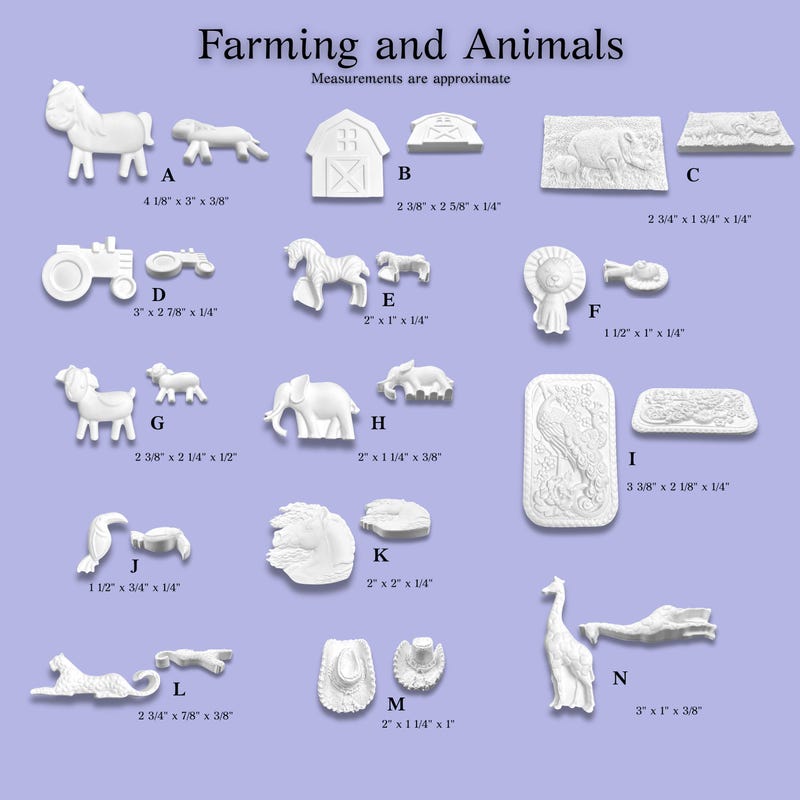 Plaster Farm Animals - Etsy