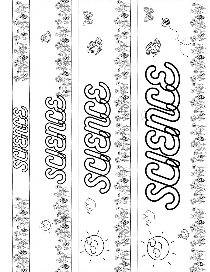 Science Coloring Binder Cover, Back to School, Elementary - Etsy