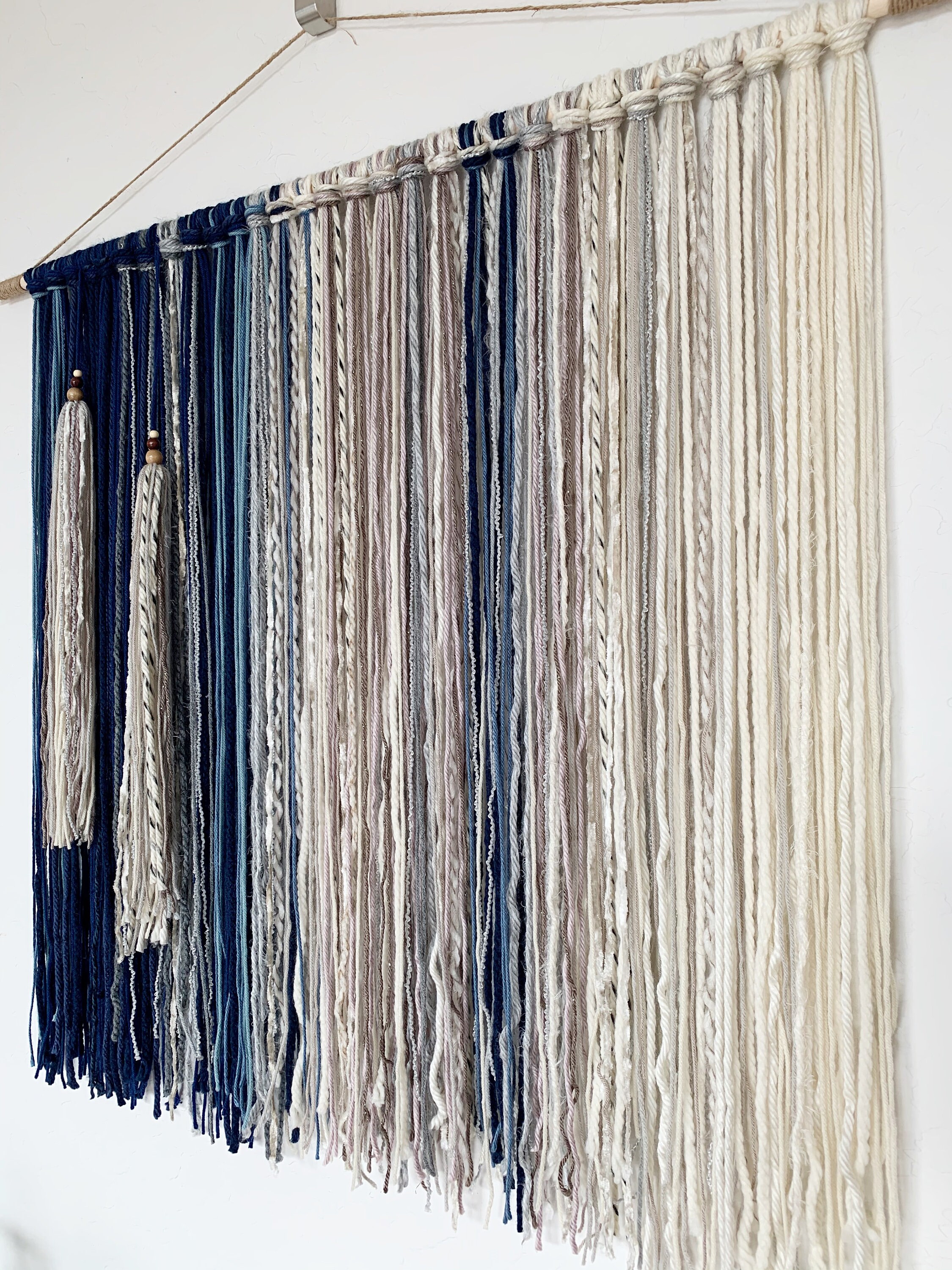 Tapestry Yarn Tapestry Yarn Wall Hanging Blue Mauve Gray | Etsy