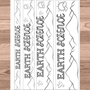 Back to School Earth Science Coloring Binder Cover - Etsy