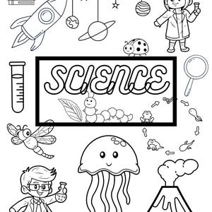 Science Coloring Binder Cover, Back to School, Elementary - Etsy