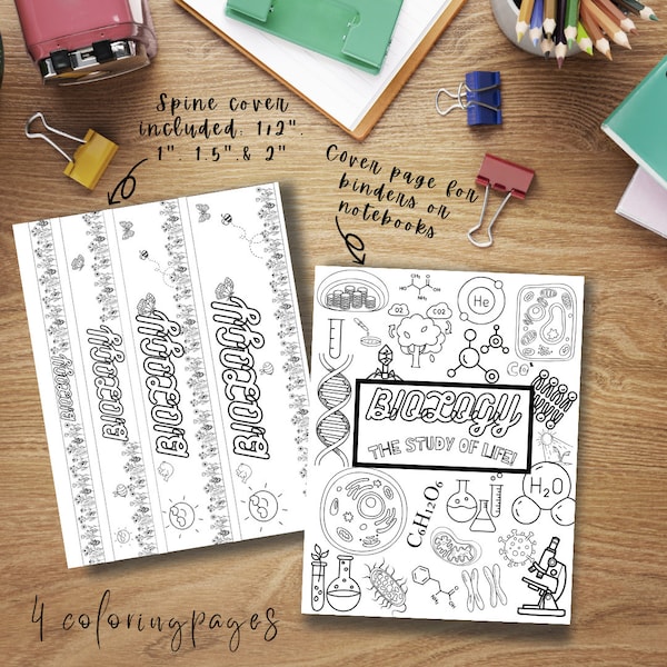 Biology Binder Cover - Etsy