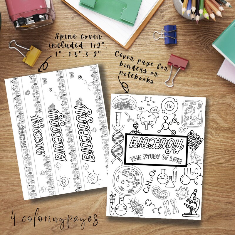 Biology Binder Cover - Etsy
