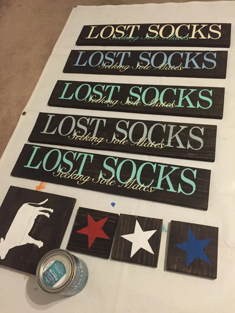 Lost socks seeking sole mate hand painted sign. Laundry room | Etsy