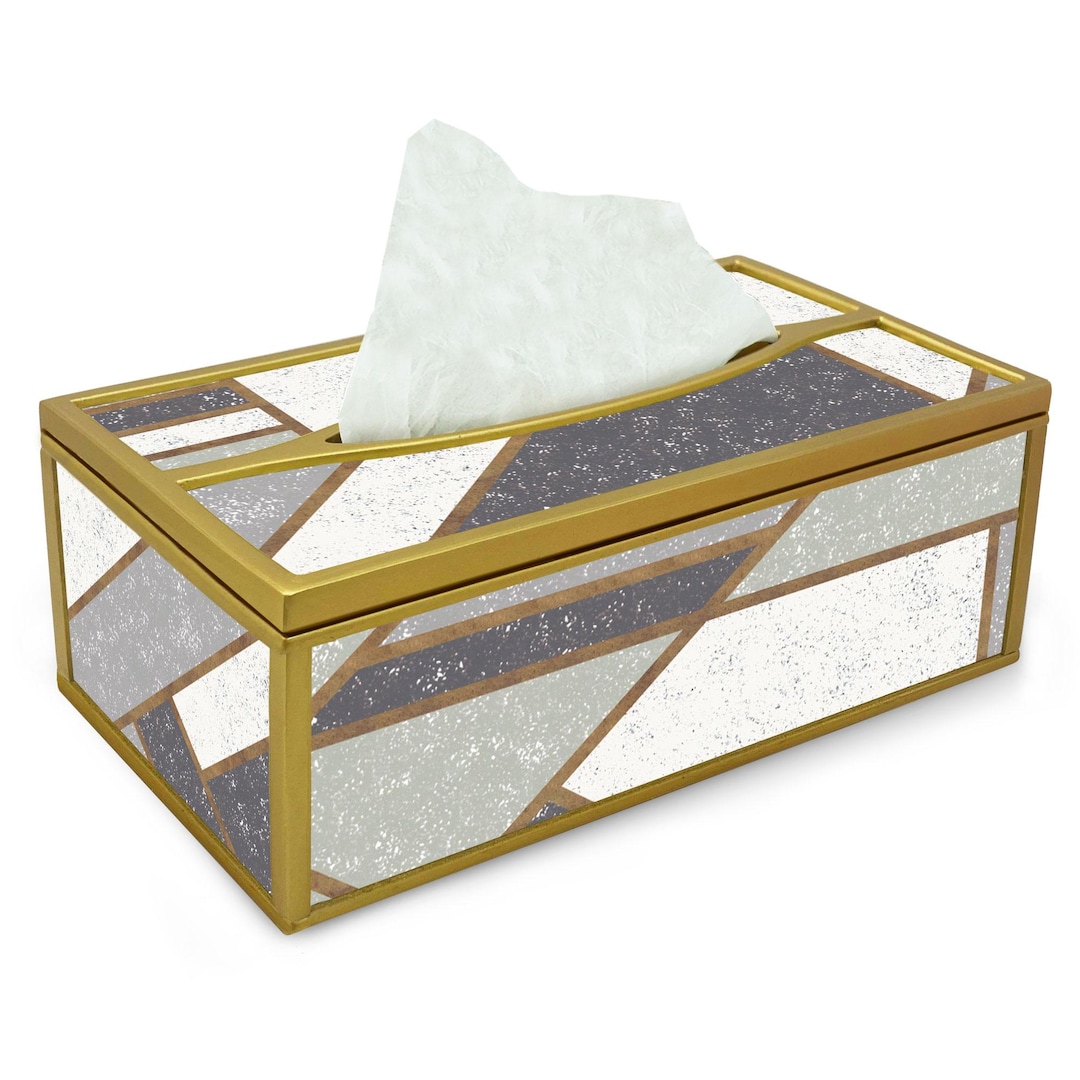 Art Deco Tissue Box – Custom Glass Tissue Holder – Hand-painted ...