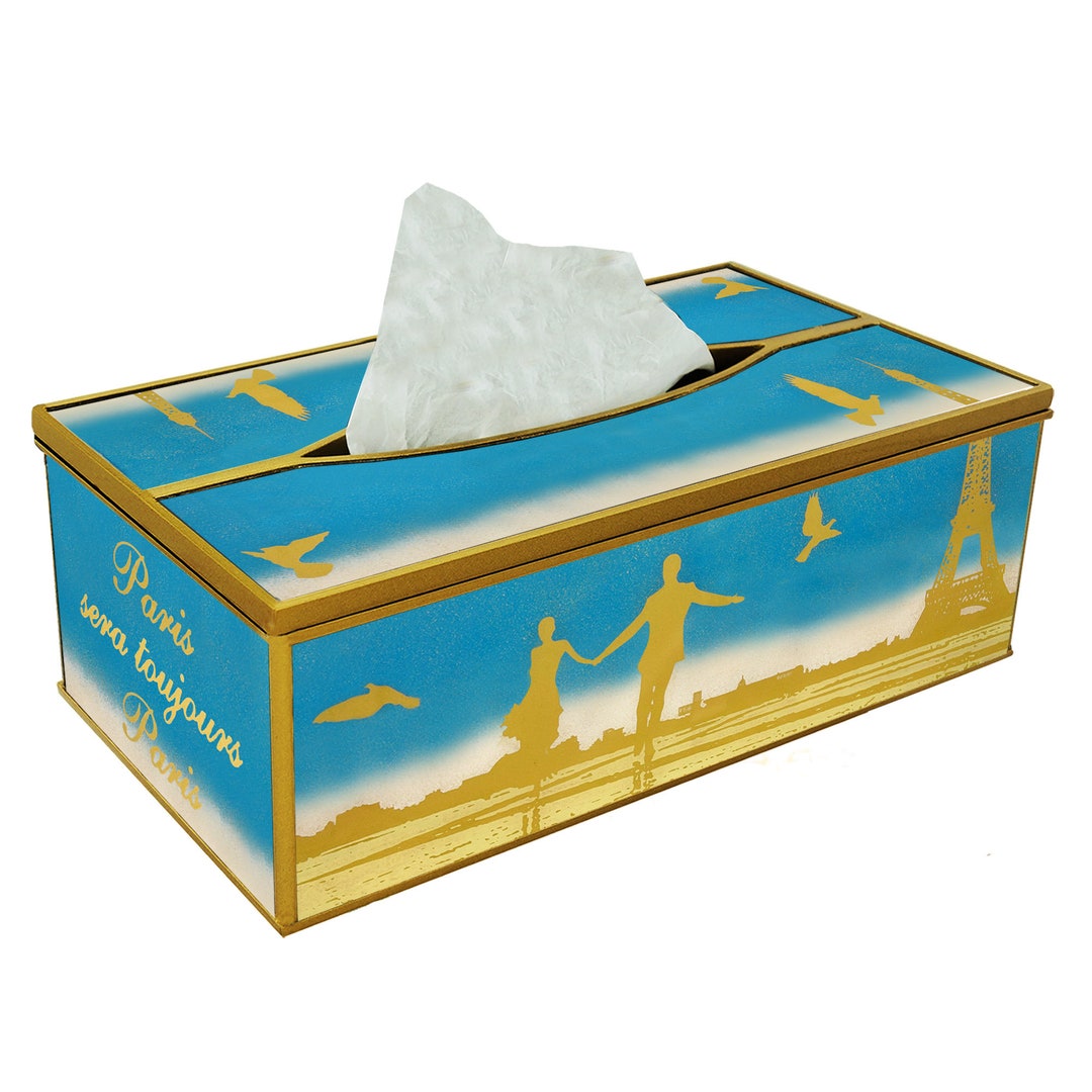 Vintage Tissue Box Lovers at Trocadero Square in Paris With Eiffel ...