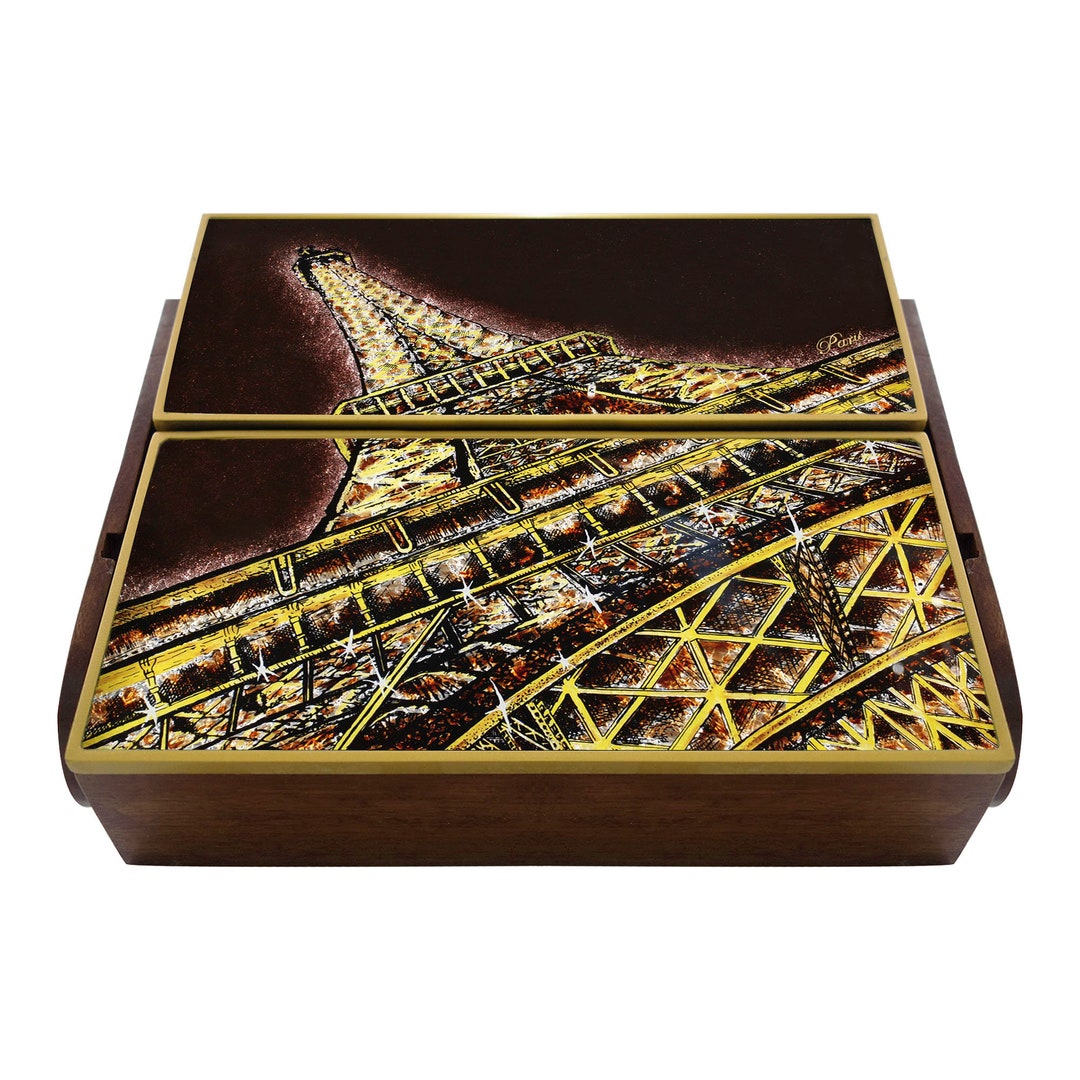 Cutlery Box With Lid Eiffel Tower Paris Monument Decorative Hand ...