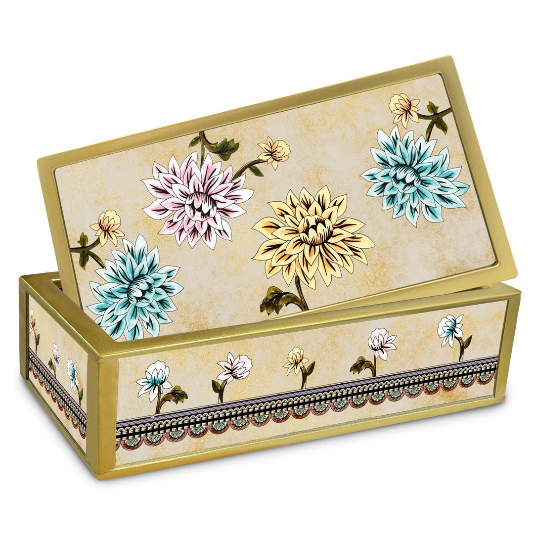 Large Lilium Floral Box Personalized Decorative Sundries Chest Lilium ...
