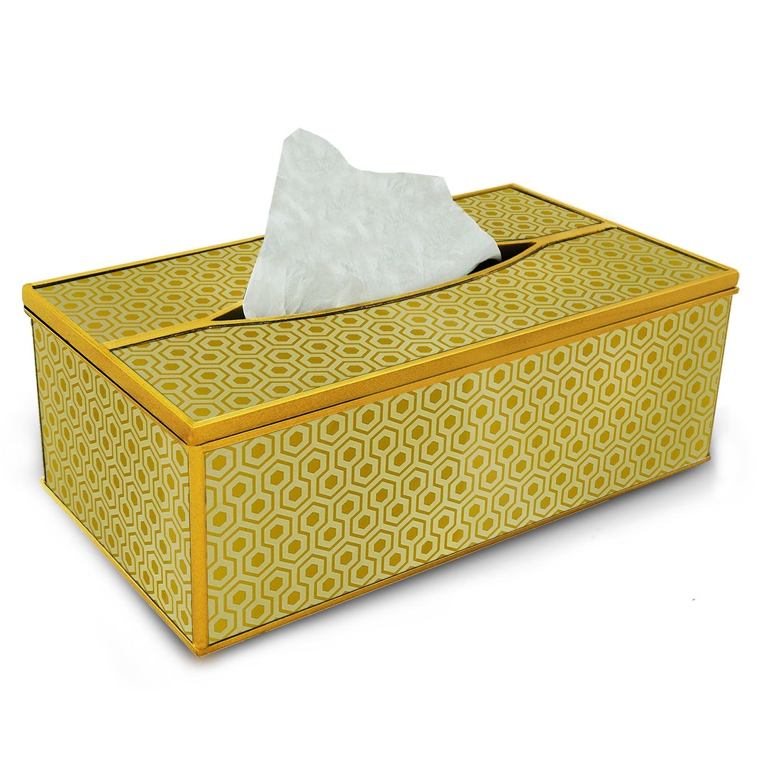 Modern Tissue Cover Golden Art Deco Rectangular Tissue Box - Etsy