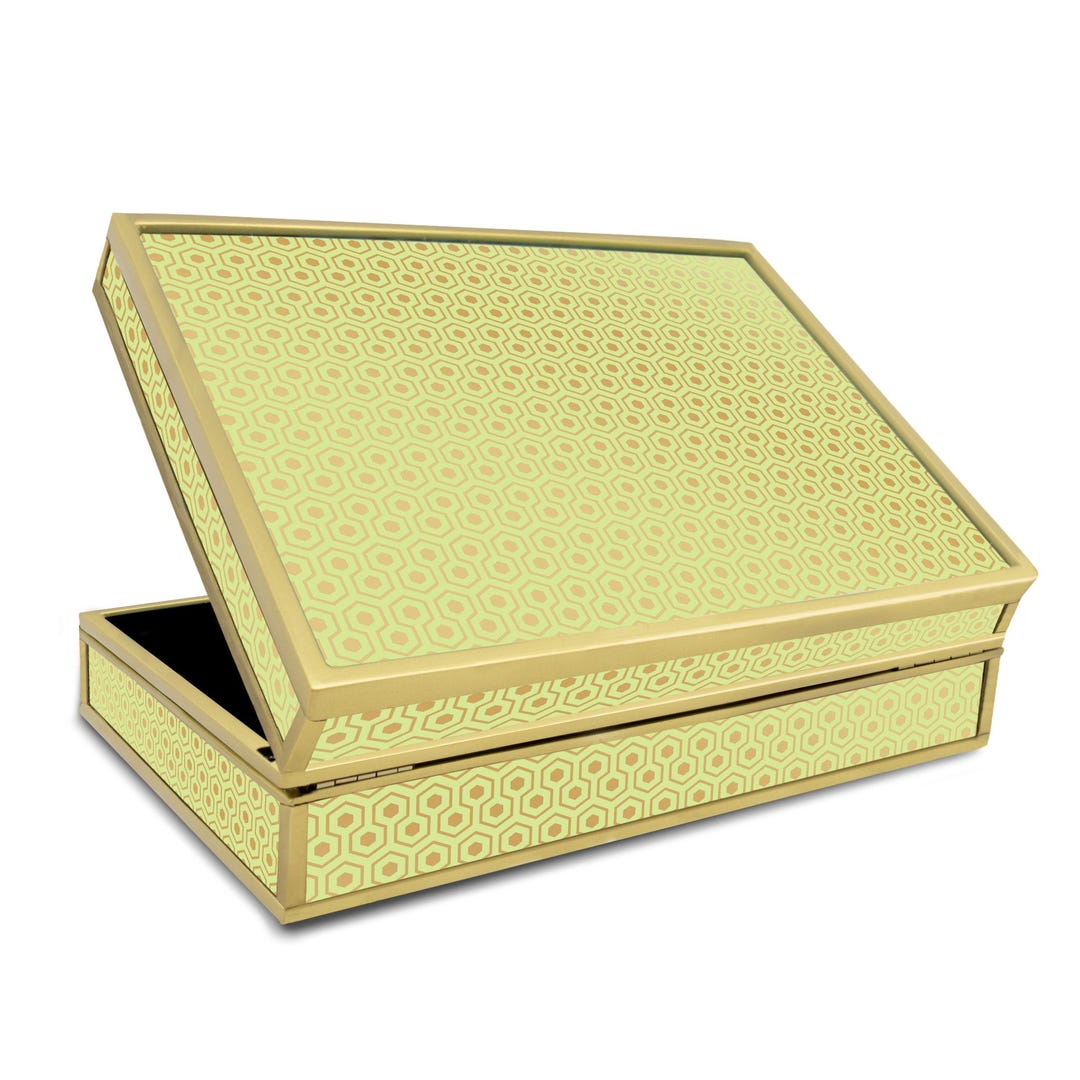 Art Deco Tea Box - Golden Art Deco - Personalized Wooden Tea Box ...