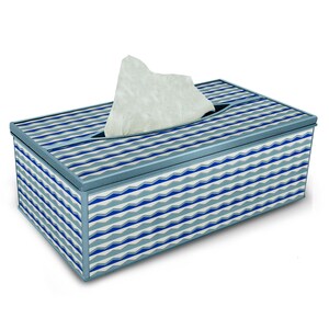 Modern Tissue Cover - Nautical Blue Waves - Rectangular Tissue Box ...